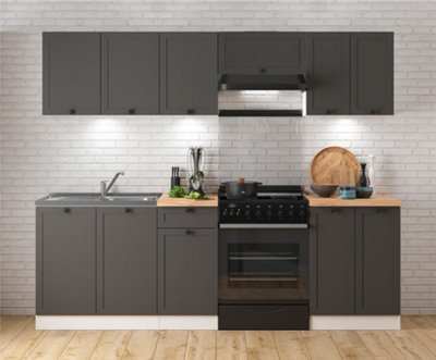 Kitchen Wall Unit 600mm Cabinet Extractor Fan Cooker Housing Shaker ...