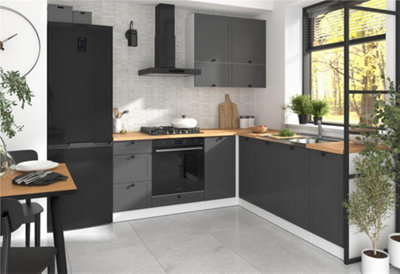 Kitchen Wall Unit 600mm Cabinet Extractor Fan Cooker Housing Shaker ...