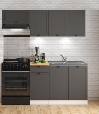 Kitchen Wall Unit 600mm Cabinet Extractor Fan Cooker Housing Shaker ...