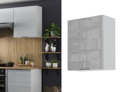 Kitchen Wall Unit 600mm Cabinet Soft Close Door Cupboard Light Grey ...