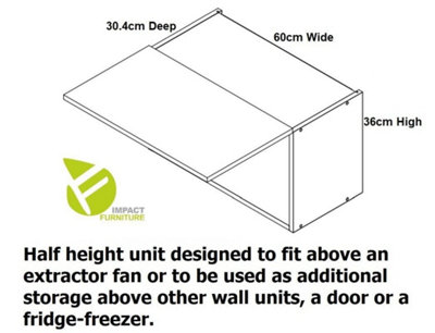 Kitchen Wall Unit 600mm Extractor Fan Hood Housing Cabinet Navy Dark ...
