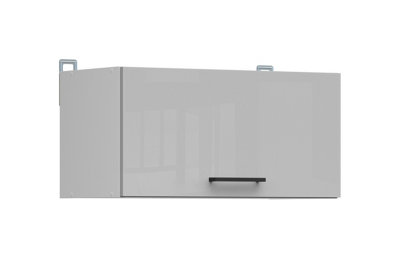 Kitchen Wall Unit 600mm Extractor Fan Housing Cabinet Light Grey Gloss ...