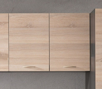 Kitchen Wall Unit 800mm Cabinet 2 Door 80cm Cupboard Wenge Dark Brown ...