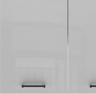 Kitchen Wall Unit 800mm Cabinet Unit 80cm Door Cupboard Light Grey Gloss Junona