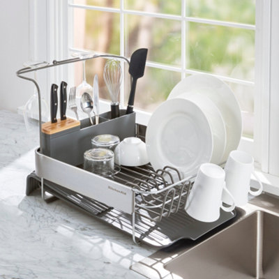 KitchenAid Expandable Dish-Drying Rack with Glassware Attachment