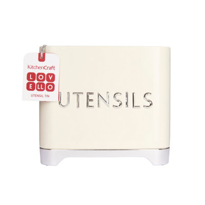 KitchenCraft Lovello Retro Texture Collection Utensil Tin with Modern ...
