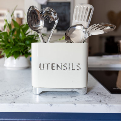 KitchenCraft Lovello Retro Texture Collection Utensil Tin with Modern ...
