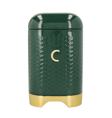 KitchenCraft Lovello Textured Geo Metal Coffee Canister | DIY at B&Q