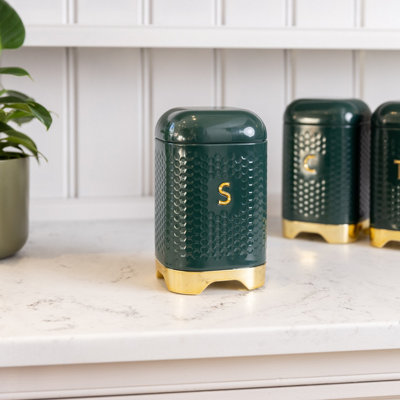 KitchenCraft Lovello Textured Geo Metal Sugar Canister