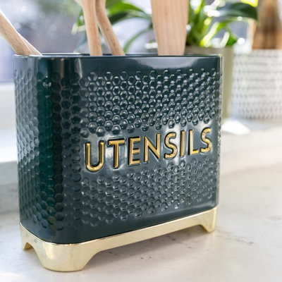 KitchenCraft Lovello Textured Geometric Utensil Holder