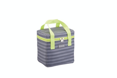 KitchenCraft Lunch Grey Stripy 5 Litre Cool Bag with Lime Handles | DIY ...