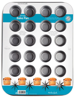 KitchenCraft Non-Stick Mini Twenty Four Hole Baking / Tart Pan | DIY at B&Q