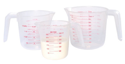 KitchenCraft Set of 3 Plastic Measuring Jugs | DIY at B&Q