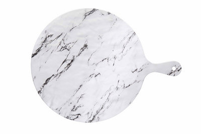 KitchenCraft "We Love Summer" Round Melamine Marble-Effect Food Serving ...