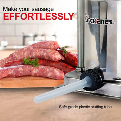 Kitchener Elite Super Heavy Duty Commercial 5 LBS Stainless Steel Sausage Stuffer Filler Maker SKU GBM004