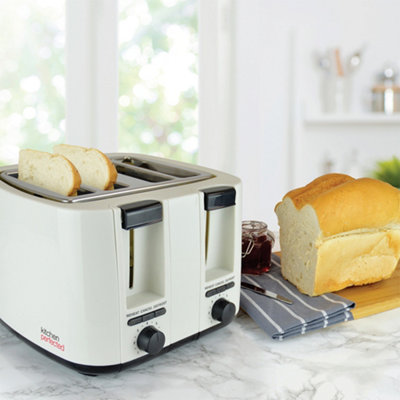 KitchenPerfected 4 Slice Wide Slot Toaster, 7 Browning Settings ...