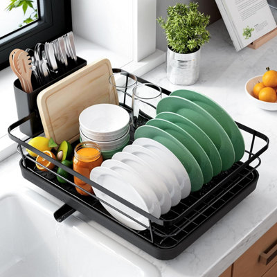 Kitsure Dish Drainer Rack- Space-Saving Racks for Kitchen Counter ...