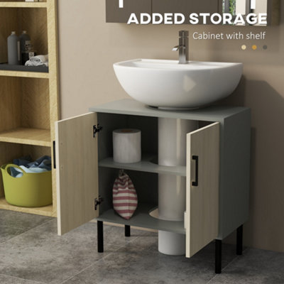 kleankin Bathroom Sink Cabinet, Under Sink Basin Storage Cupboard with ...