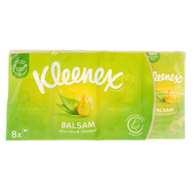 Kleenex Tissue Balsam 8 Pocket Tissue Box In Pack