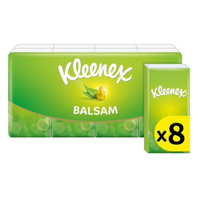 KLEENEX TISSUE BALSAM 8 POCKET TISSUE BOX IN PACK