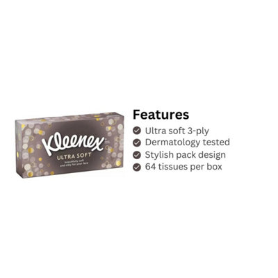 Kleenex Ultra Soft Tissues - Tissues in box (64 sheets)