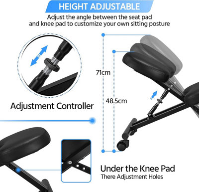 KNEELING CHAIR ERGONOMIC OFFICE STOOL KNEE SUPPORT CHAIR MODERN SEATING ...