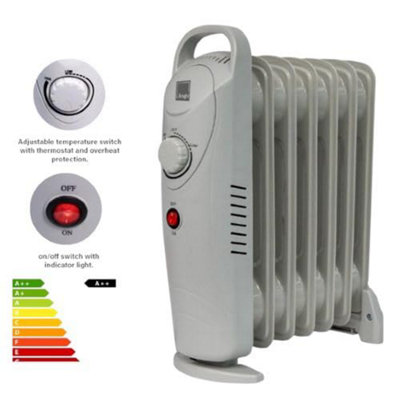 KNIGHT 5 Fins 500W Oil-Filled Radiator Heater White Colour with ...
