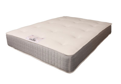 Knight Sleep Emily Cream Plush 4FT6 Bed Set With Orthopaedic Mattress ...