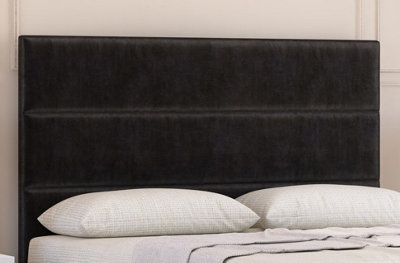 Knight Sleep York Black Plush 3FT Princess Sprung Divan Bed Set With ...