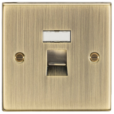 Knightsbridge CS45AB RJ45 Network Outlet - Square Edge Antique Brass