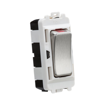 Knightsbridge GDM003BC 20AX DP module with LED indicator - brushed chrome