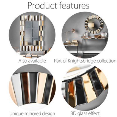 Knightsbridge - Luxury Large Round Wall Mirror Bevelled Decorative 3D ...