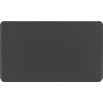 Knightsbridge Screwless 2 Gang Blanking Plate Anthracite SF8360AT ...