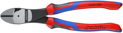 KNIPEX 74 02 200 High Leverage Diagonal Side Cutter with Comfort Grip ...