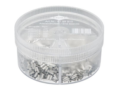 Knipex 97 99 910 Non-Insulated Wire Ferrules Assortment Box 1,900 Piece ...