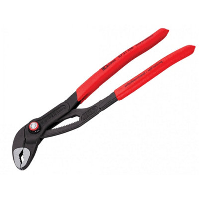 KNIPEX COBRA QUICKSET WATER PUMP PLIERS PVC GRIPS MULTI COLOUR (PVC ...