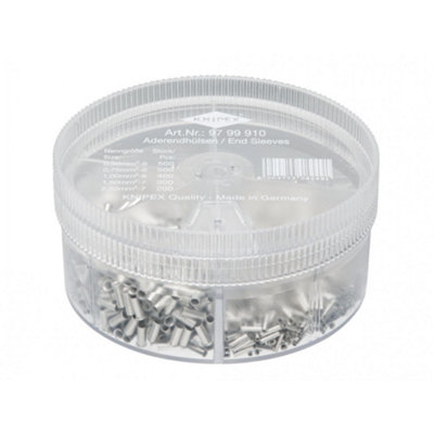 Knipex Non-insulated Wire Ferrules ortment Box, 1,900 Piece Multi ...