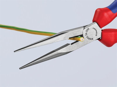 KNIPEX Snipe Nose Side Cutting Pliers with Multi-Component Grip - 200mm ...
