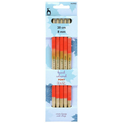 Knitting Pins: Double-Ended: Set of Five: Flair: Hand Coloured: 20cm x ...