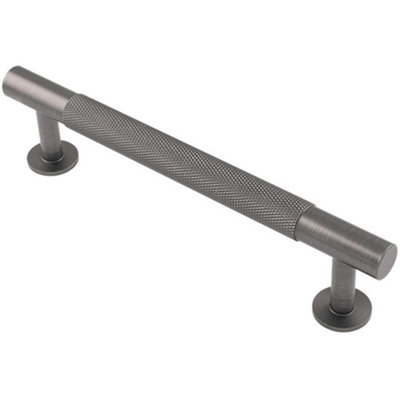 Knurled Bar Door Pull Handle 158 x 13mm 128mm Fixing Centres Anthracite ...