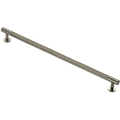 Knurled Bar Door Pull Handle - 350mm x 13mm - 320mm Centres - Satin ...
