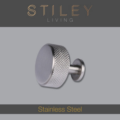 Knurled Knob With Stem - Stainless Steel | DIY at B&Q