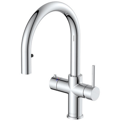 Koba Chrome 4 in 1 Swan Neck Pull Out Spout Boiling Tap Includes Hot ...