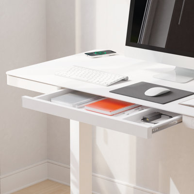 Koble Juno Sit Stand Desk White with Drawer