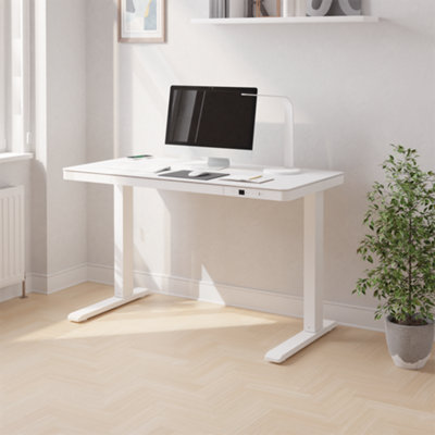 Koble Juno Sit Stand Desk White with Drawer