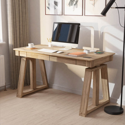 Koble Nora Sit Stand Smart Desk Ash. Dual motor, Wireless charging
