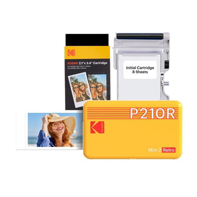 Kodak Mini 2 Retro 2 x 3 Portable Photo Printer, 38 Sheets, Bluetooth ...