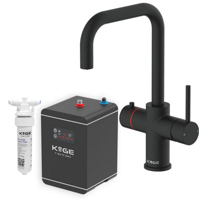 KOGE 98c Boiling Water Tap 3-in-1 Square Spout Matte Black with Tank ...