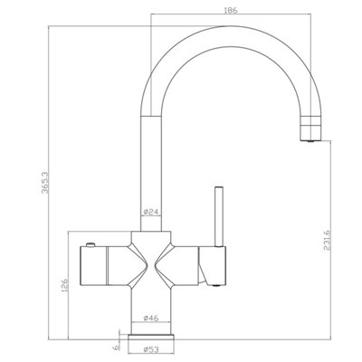 KOGE 98c Boiling Water Tap 3-in-1 Swan Spout Brushed Brass with Tank ...