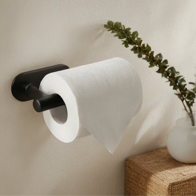 KOKOMA Self-Adhesive Toilet Paper Roll Holder for Bathroom, Black